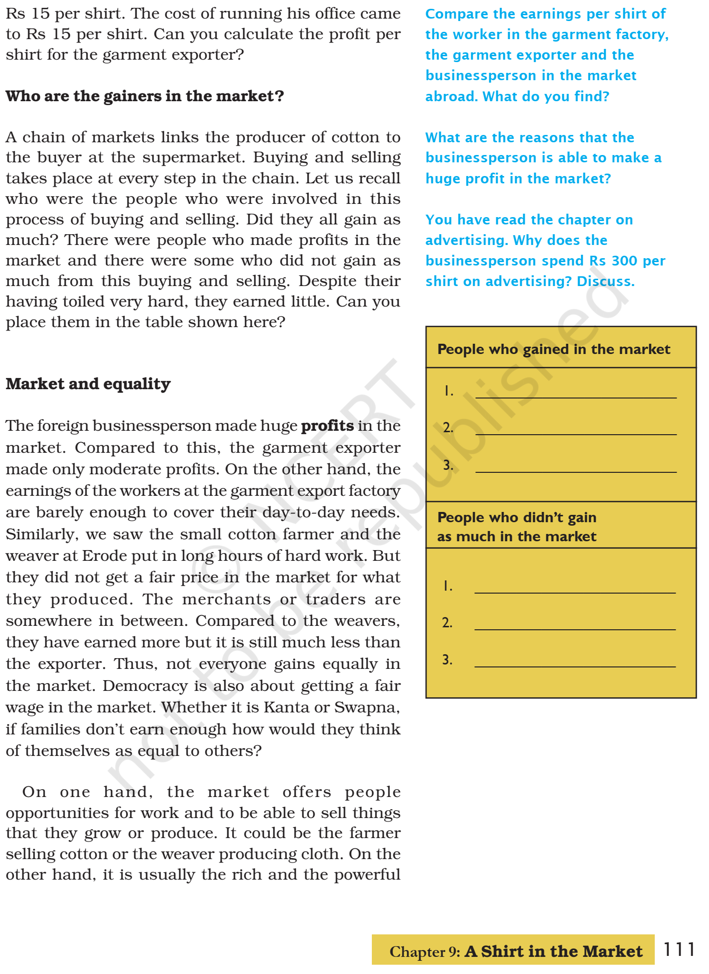 NCERT Books For Class 7 Social Science (Civics) A Shirt in the Market