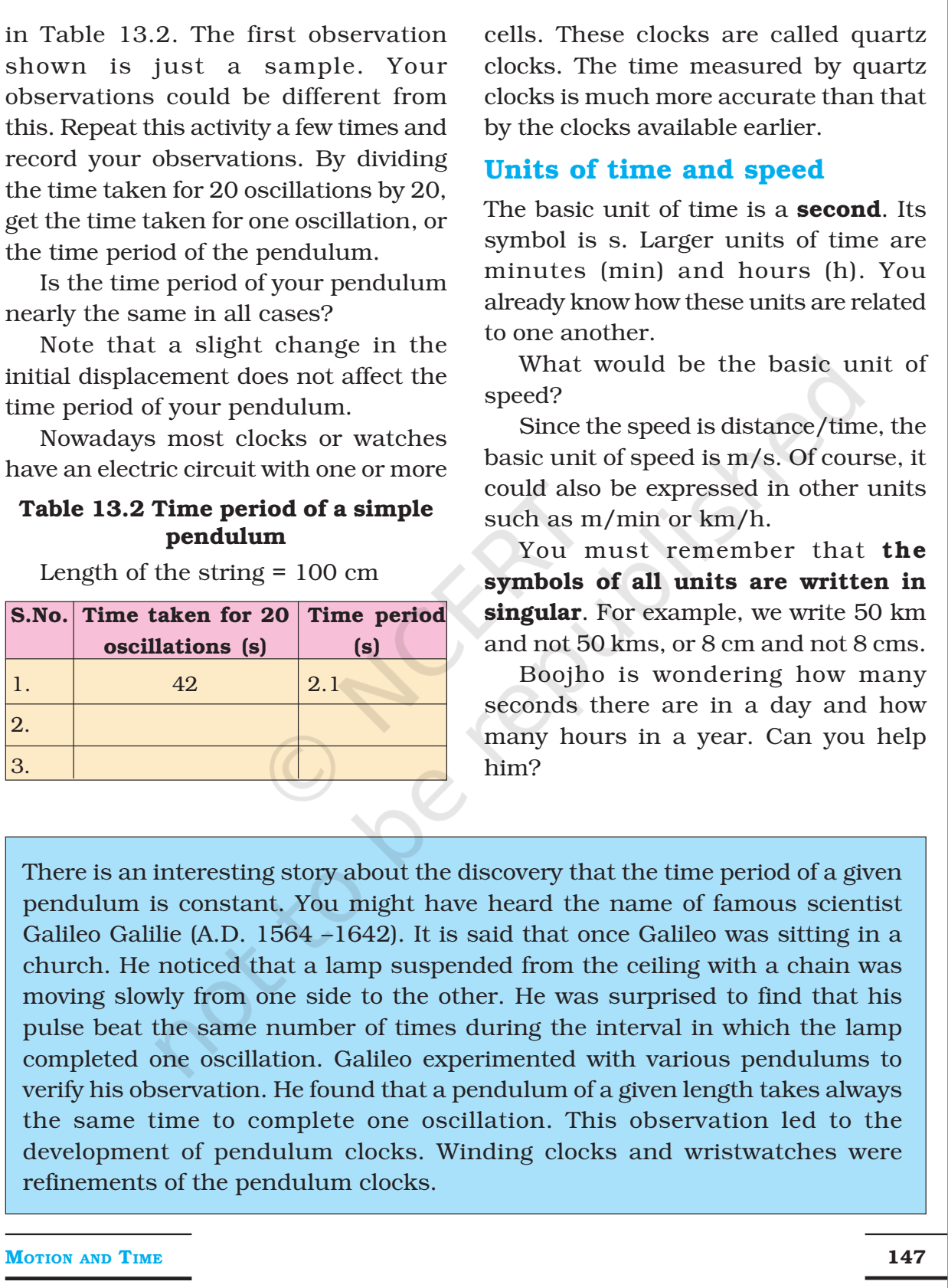 NCERT Books For Class 7 Science Time and Motion