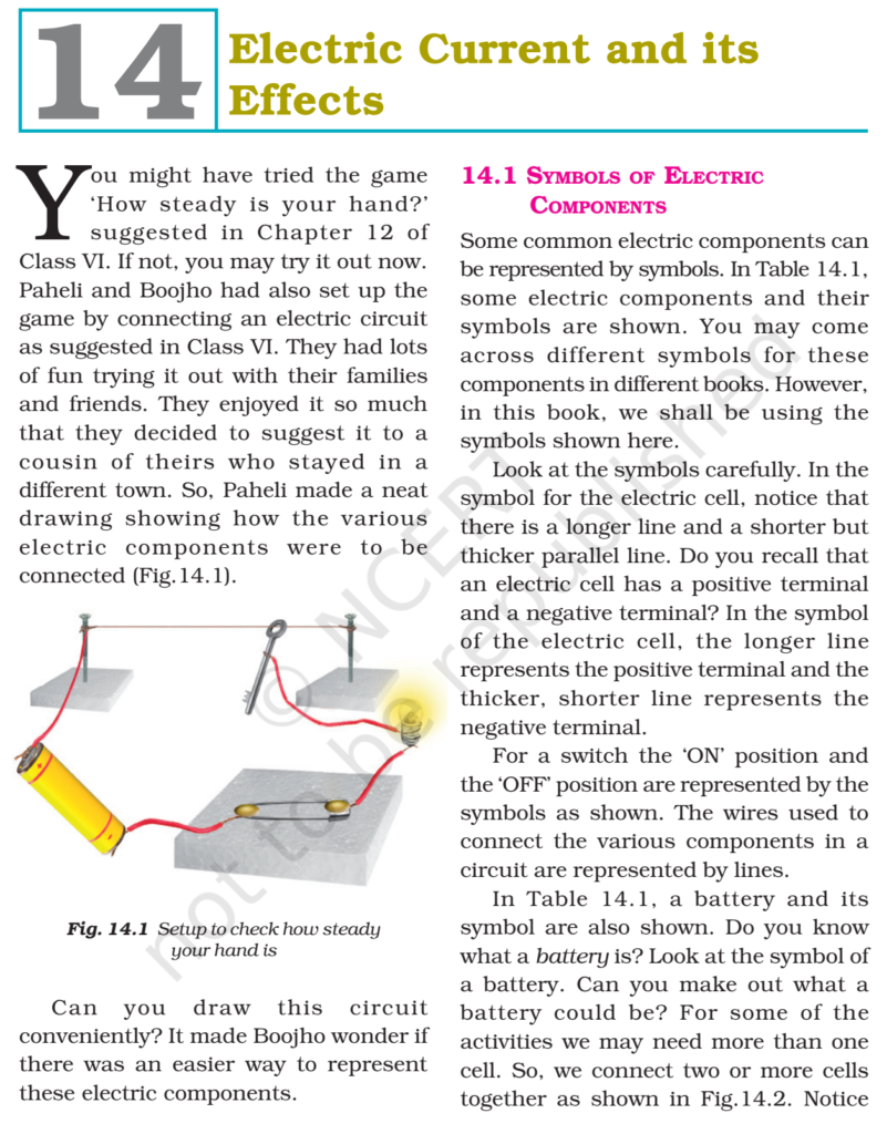 NCERT Books For Class 7 Science Electric Current And Its Effects