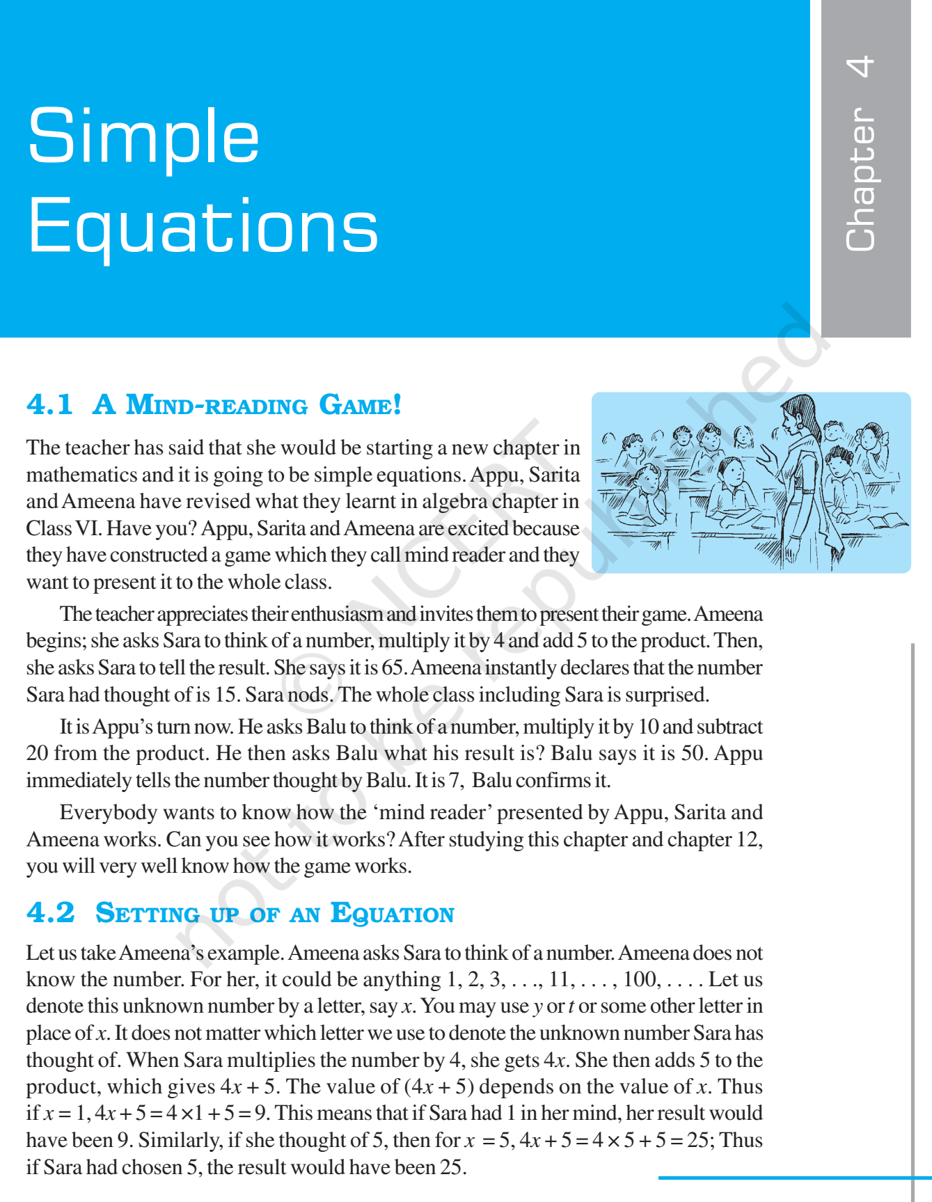 NCERT Books For Class 7 Maths Simple Equations