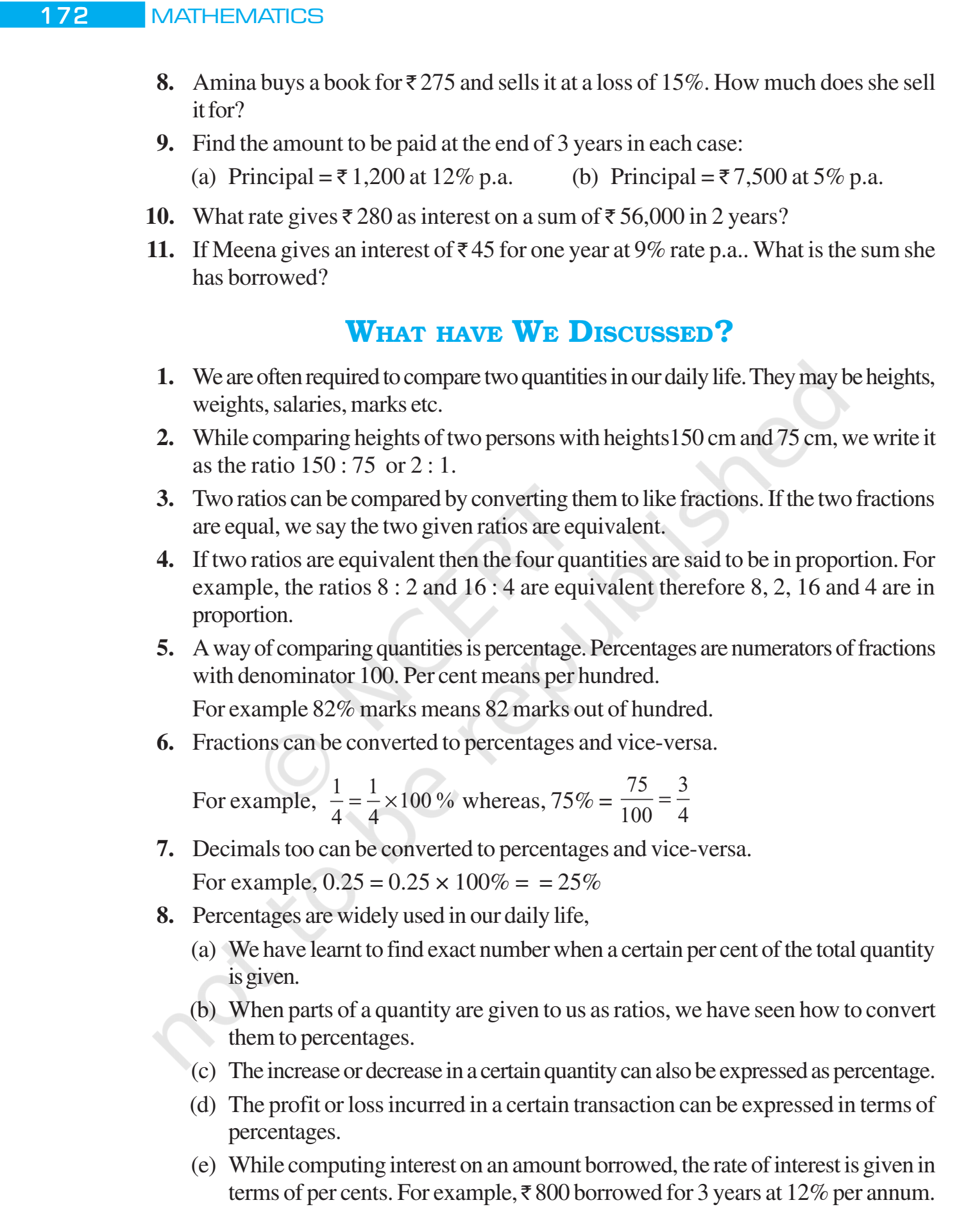 NCERT Books For Class 7 Maths Comparing Quantities