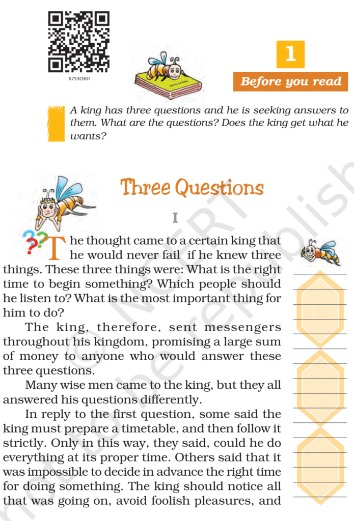 English NCERT Book For Class 7 Chapter 1 Three Question English NCERT Book For Class 7 Chapter 1 Three Question