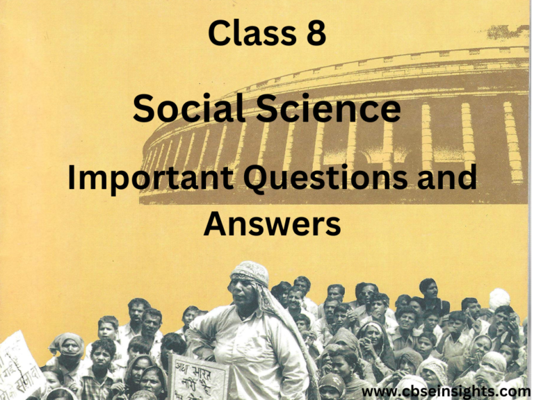 Class 8 Social Science Important Questions and Answers